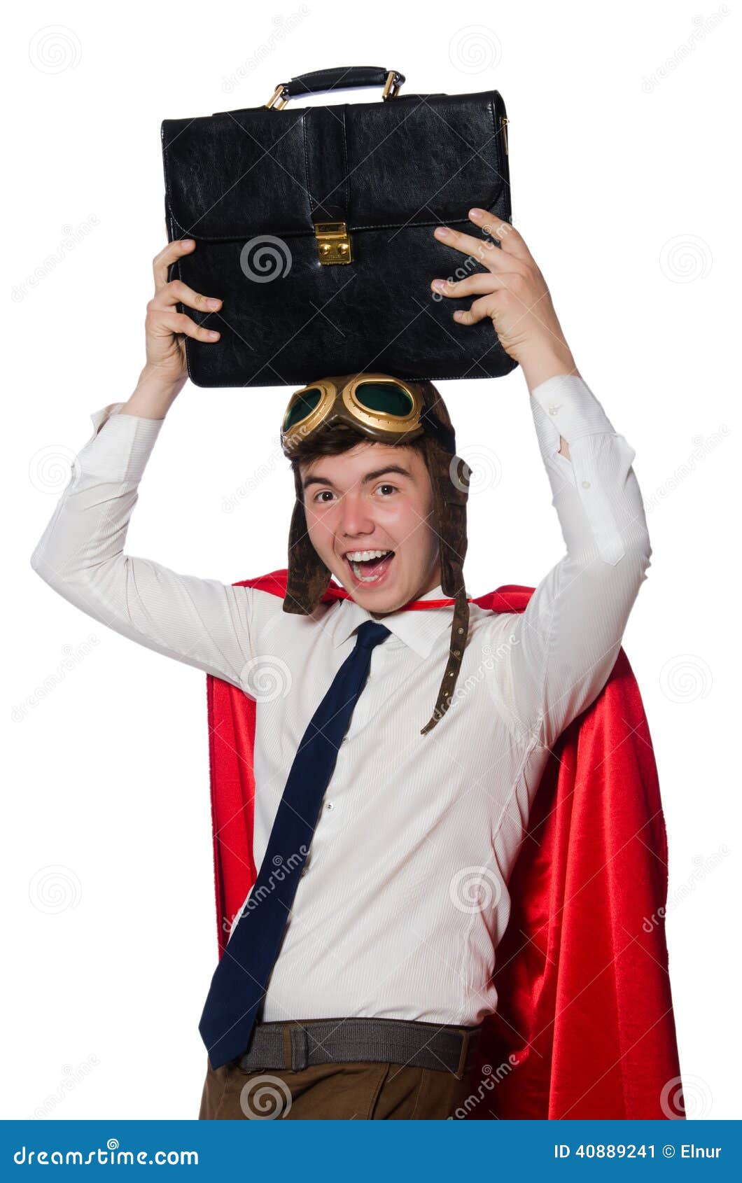 Funny here with briefcase stock image. Image of isolated - 40889241