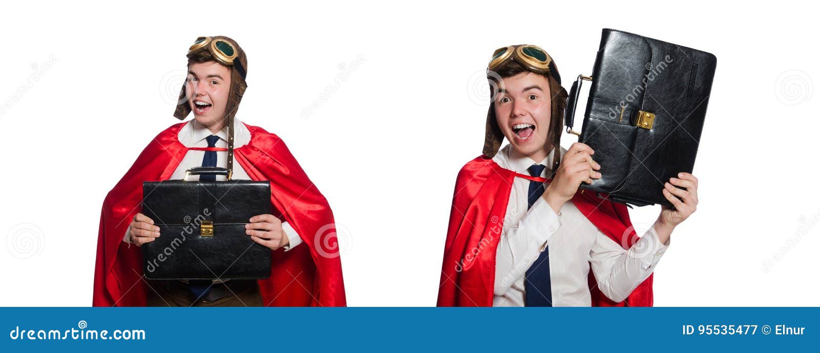 The Funny Here with Briefcase Isolated on the White Stock Image - Image ...