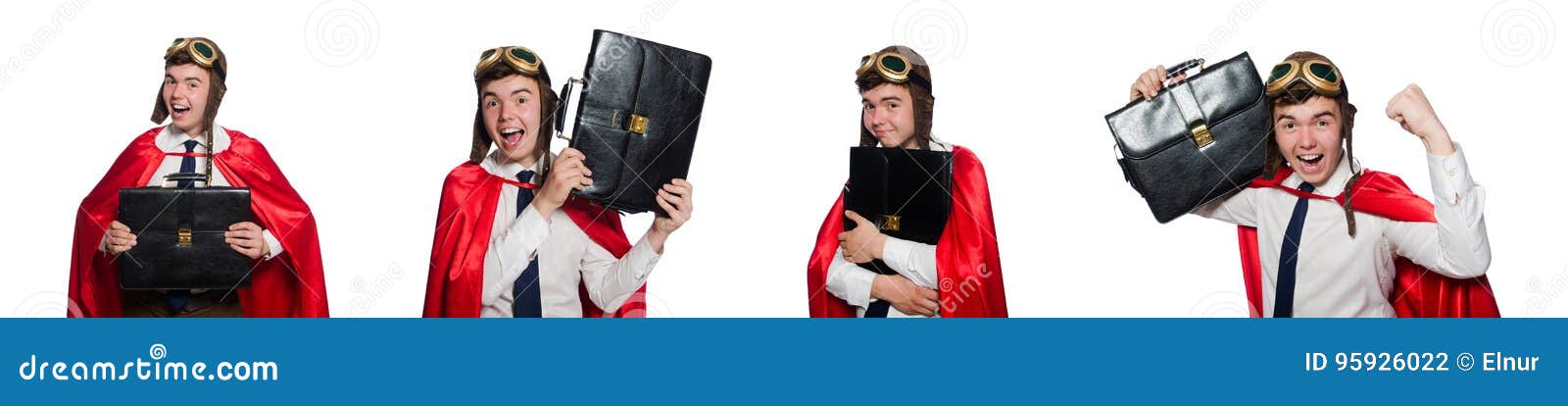 The Funny Here with Briefcase Isolated on the White Stock Photo - Image ...