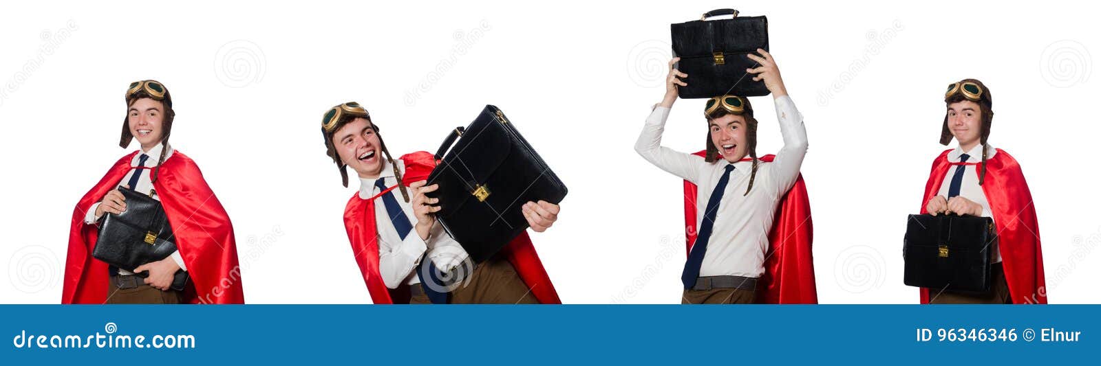The Funny Here with Briefcase Isolated on the White Stock Photo - Image ...