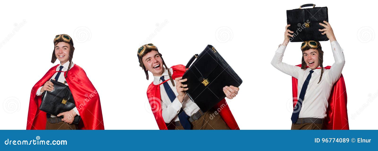The Funny Here with Briefcase Isolated on the White Stock Image - Image ...