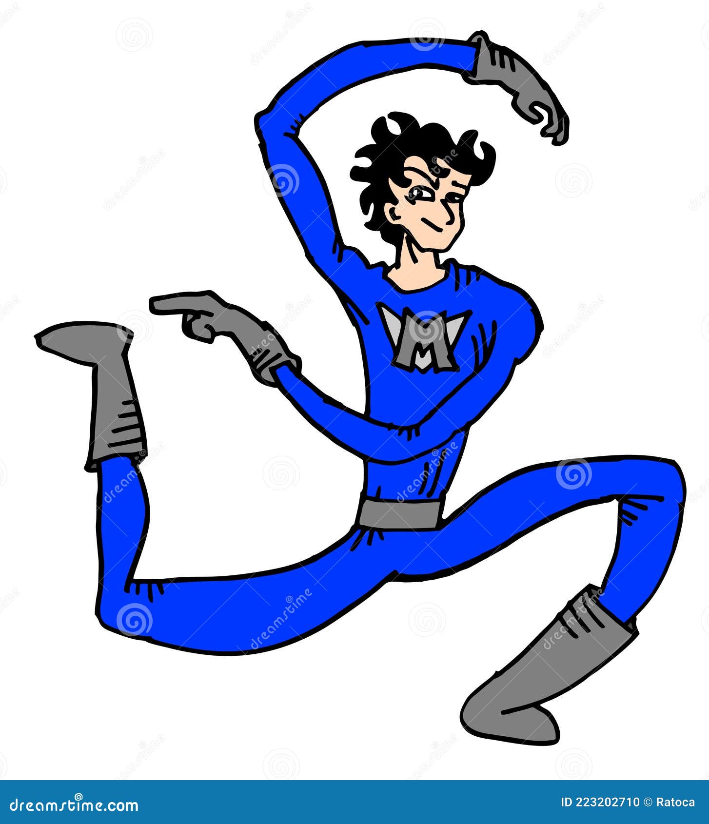 Funny hero stock vector. Illustration of character, hand - 223202710