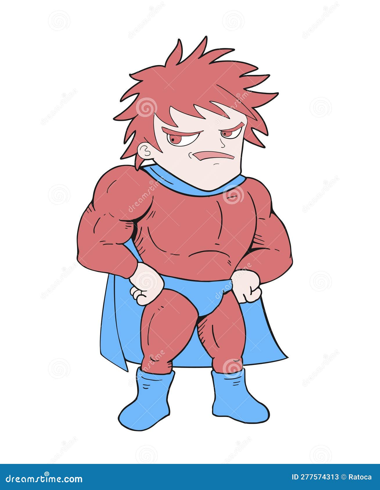 Funny hero draw stock vector. Illustration of mascot - 277574313