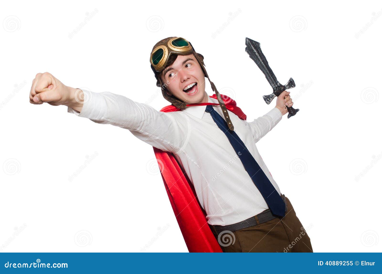 Funny hero stock image. Image of courage, goggles, leather - 40889255