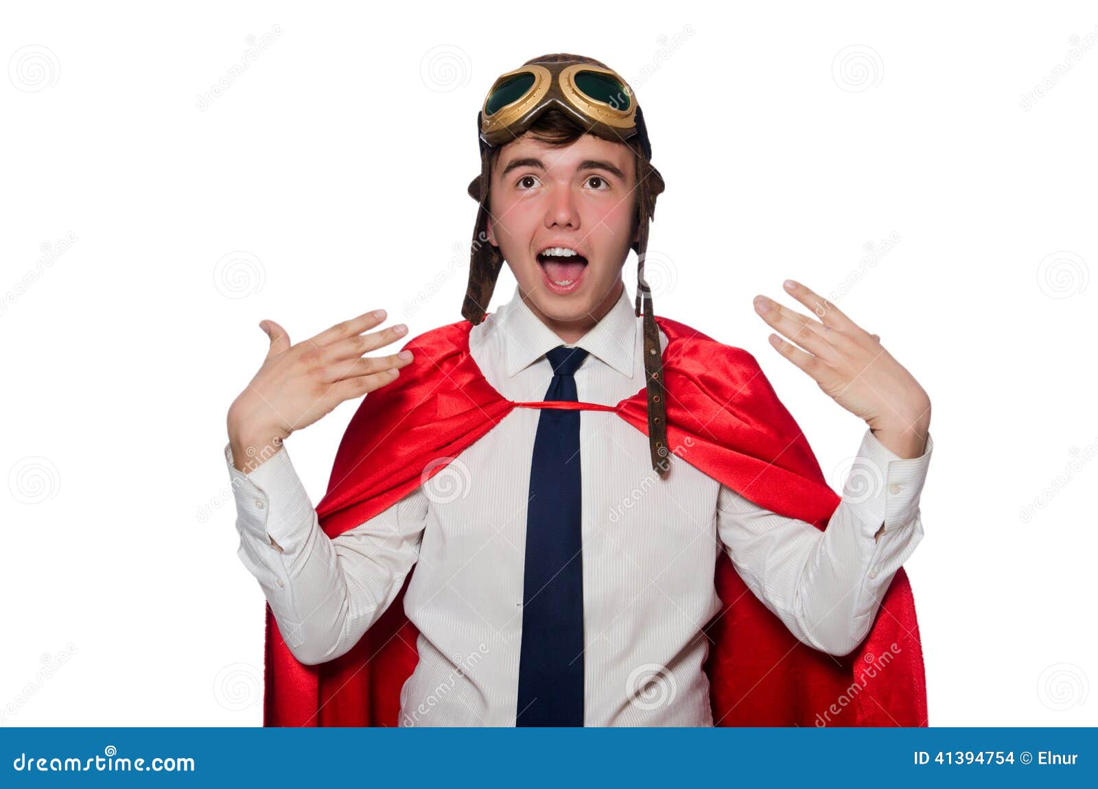 Funny hero isolated stock photo. Image of businessman - 41394754