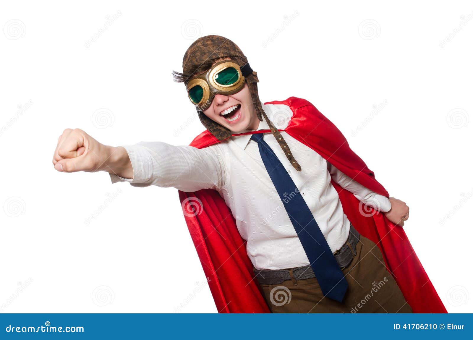 Funny hero isolated stock photo. Image of goggles, laughing - 41706210