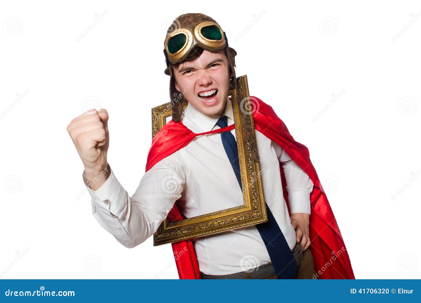 Funny hero isolated stock photo. Image of passe, strong - 41706320