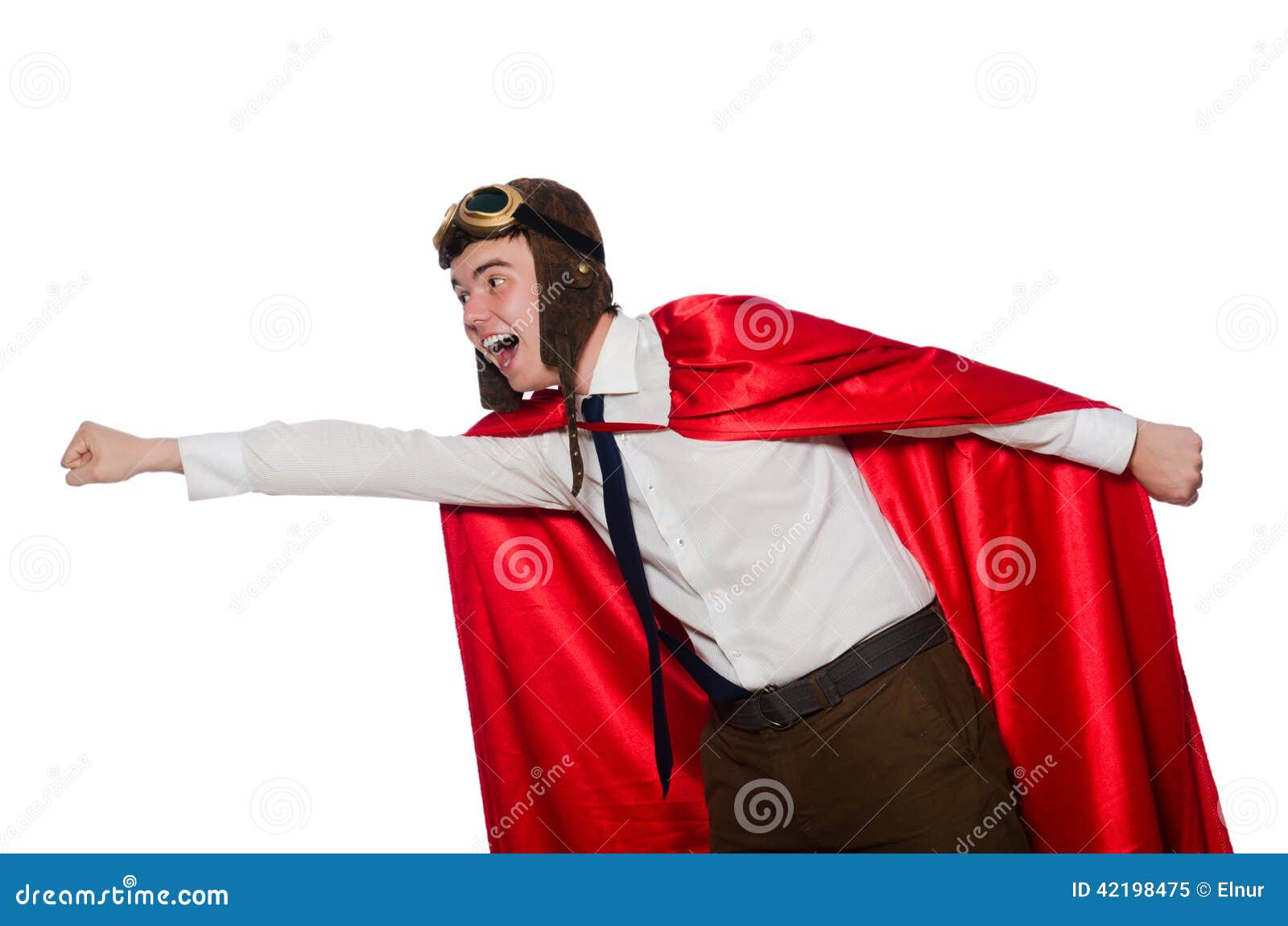 Funny hero isolated stock image. Image of male, laughing - 42198475