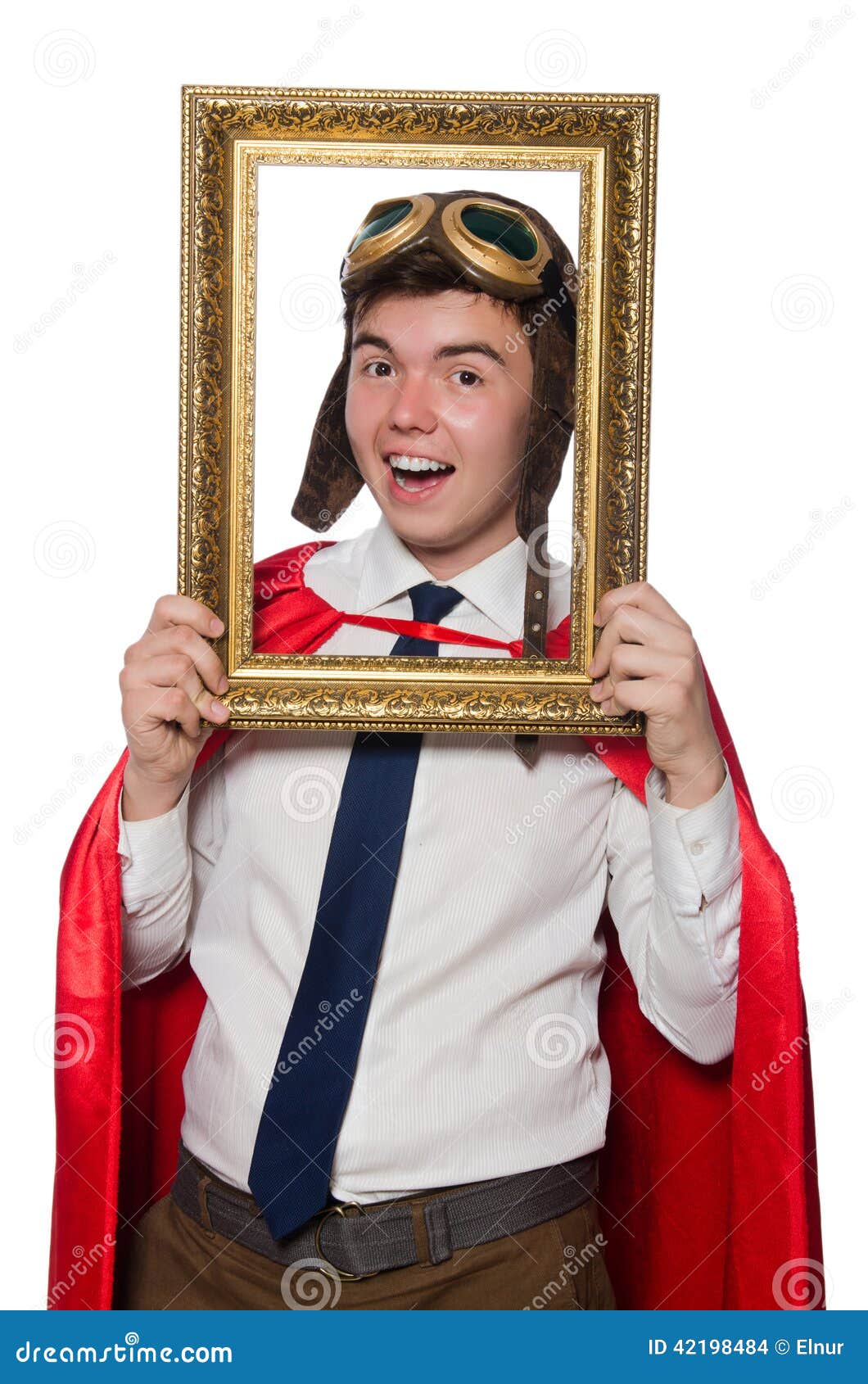 Funny hero isolated stock photo. Image of isolated, powerful - 42198484