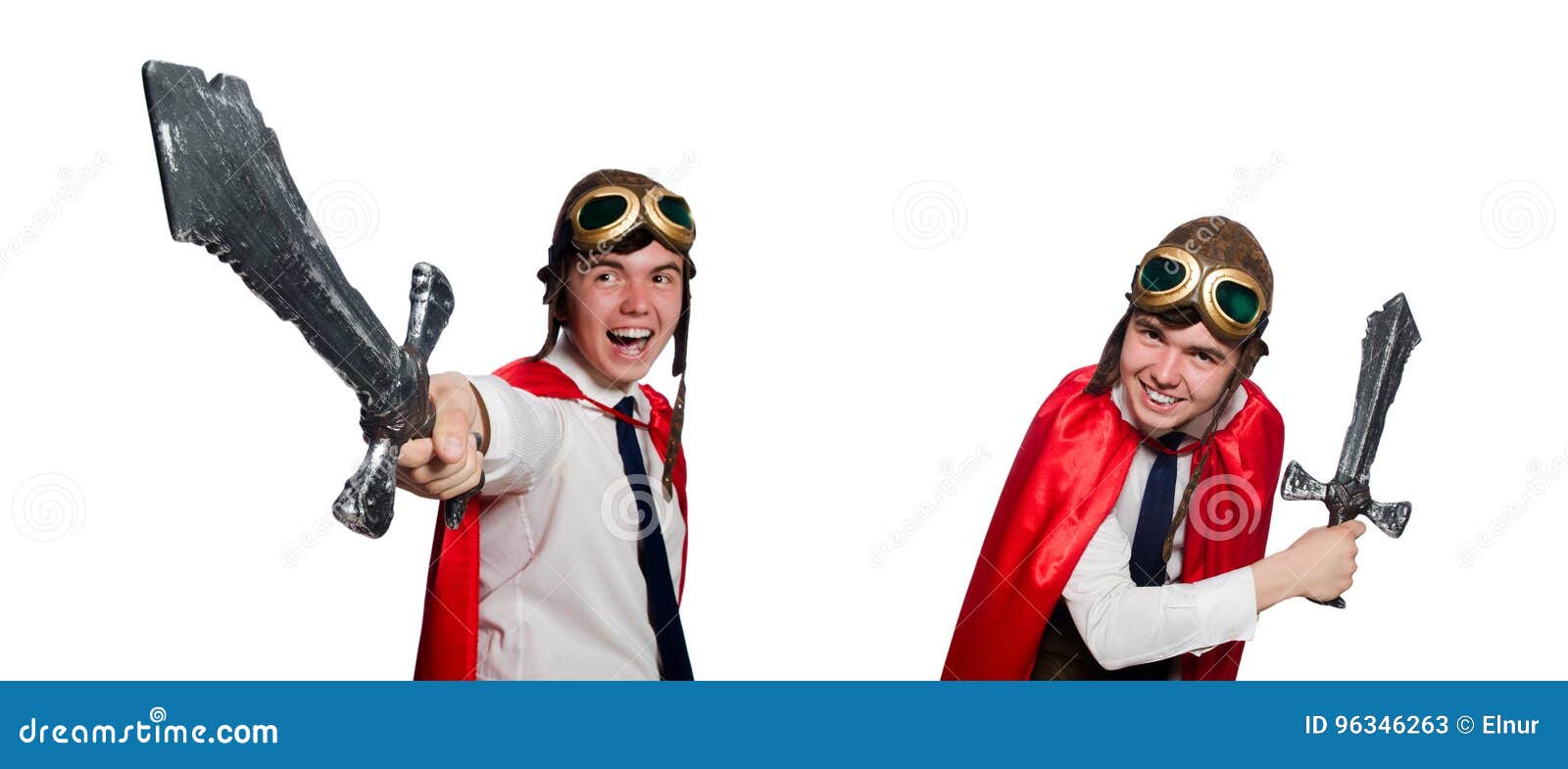 The Funny Hero Isolated on the White Stock Image - Image of helmet ...