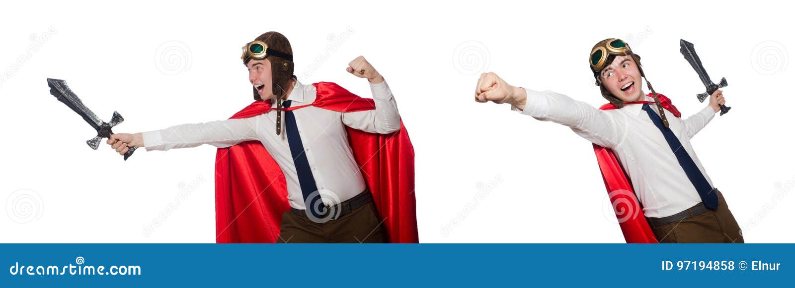 The Funny Hero Isolated on the White Stock Photo - Image of compilation ...
