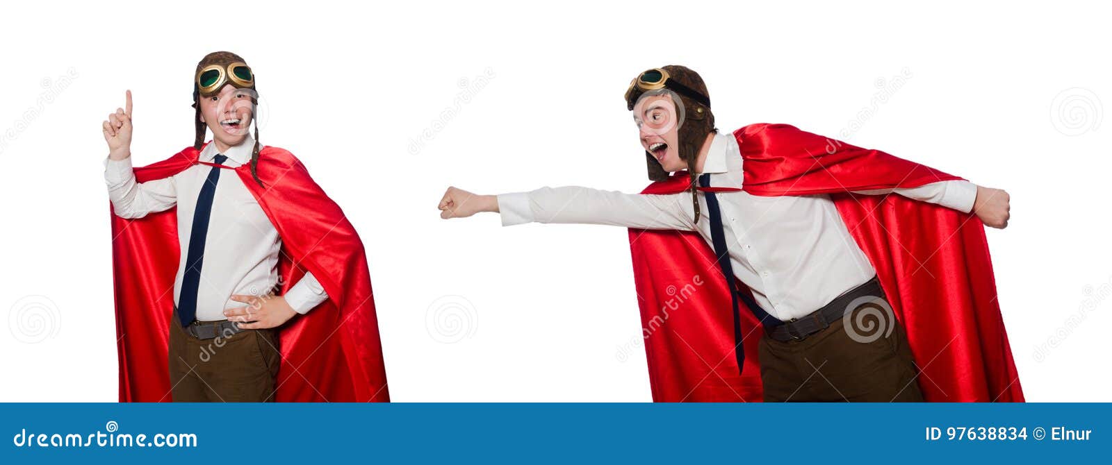 The Funny Hero Isolated on the White Stock Photo - Image of goggles ...