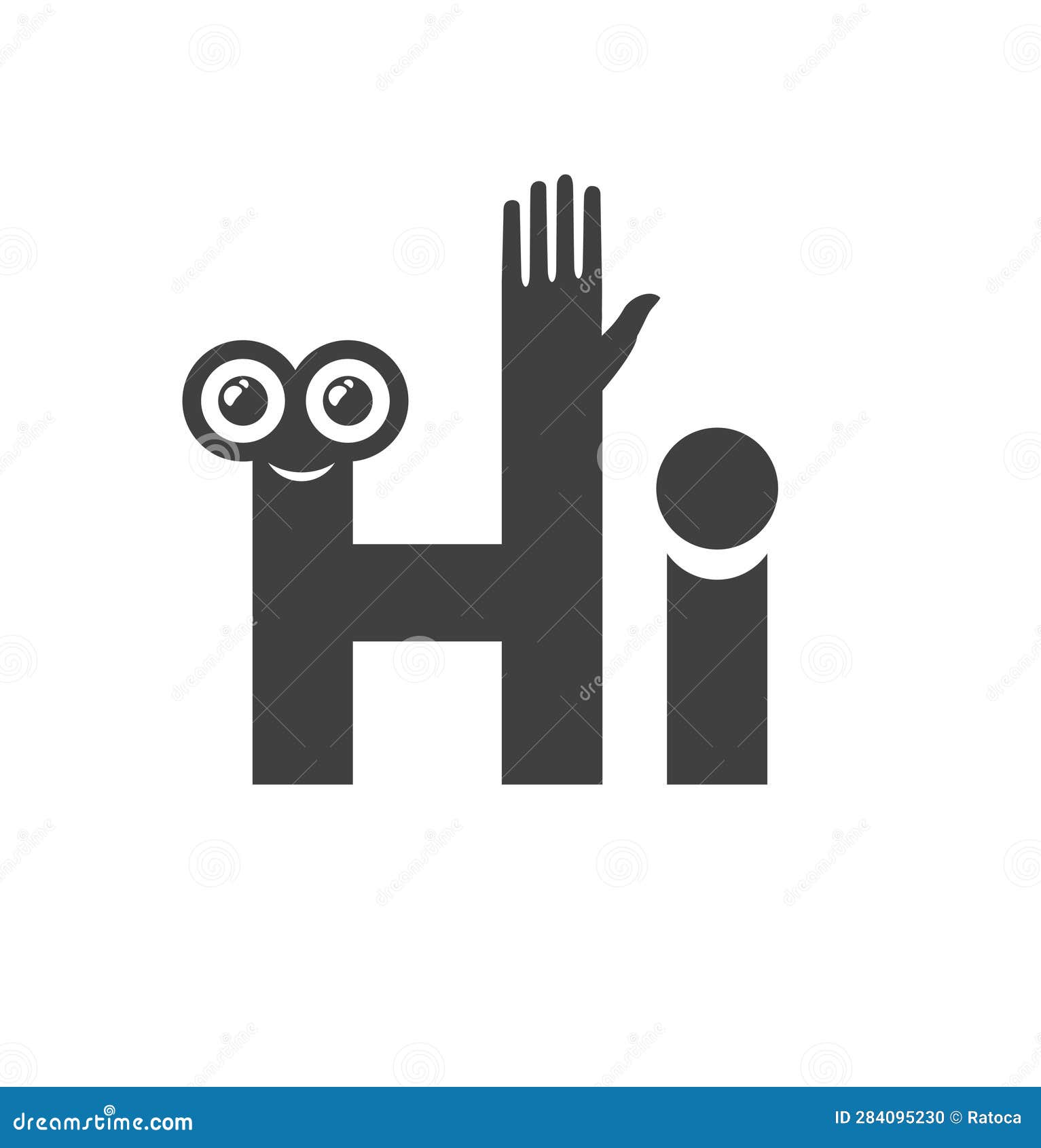 Funny hi message stock vector. Illustration of banner - 284095230
