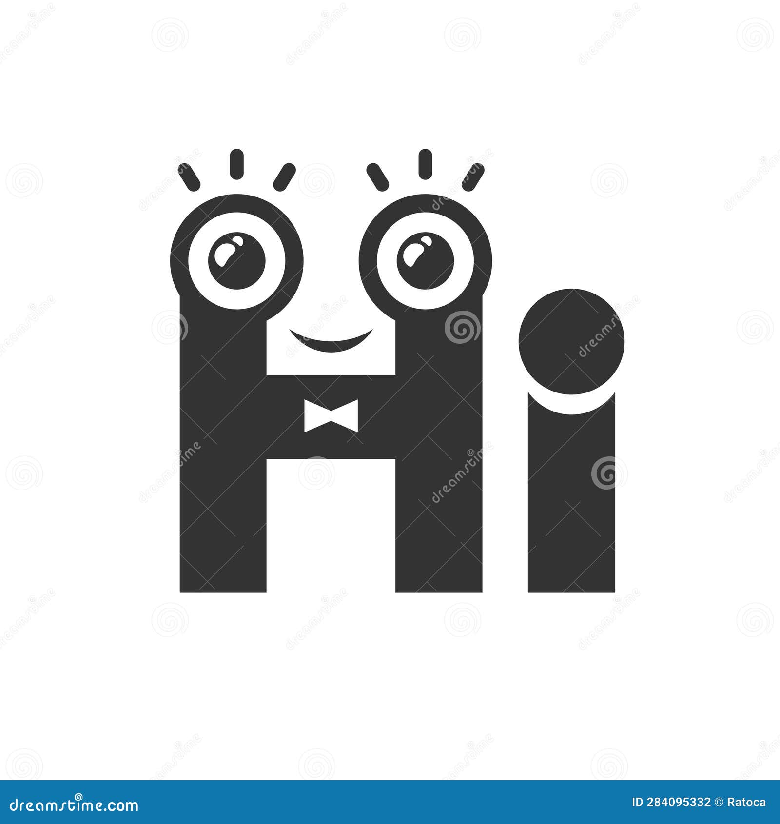 Funny hi message stock vector. Illustration of word - 284095332