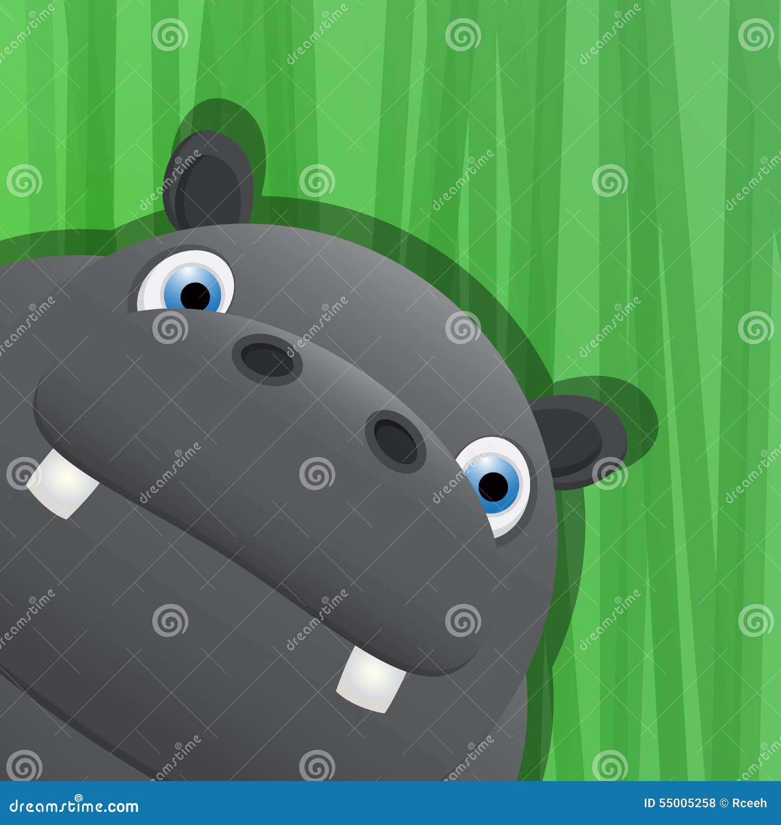 Funny hippo avatar icon stock illustration. Illustration of appealing ...