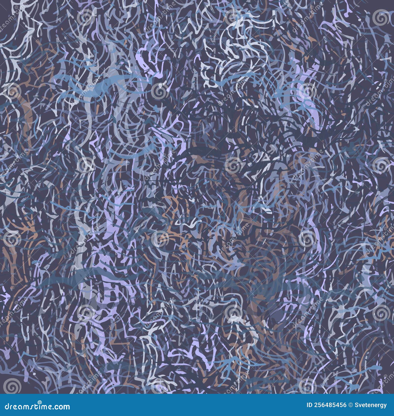 Funny Horizontal Background of Chaotic Wavy Lines. Multi Colored ...