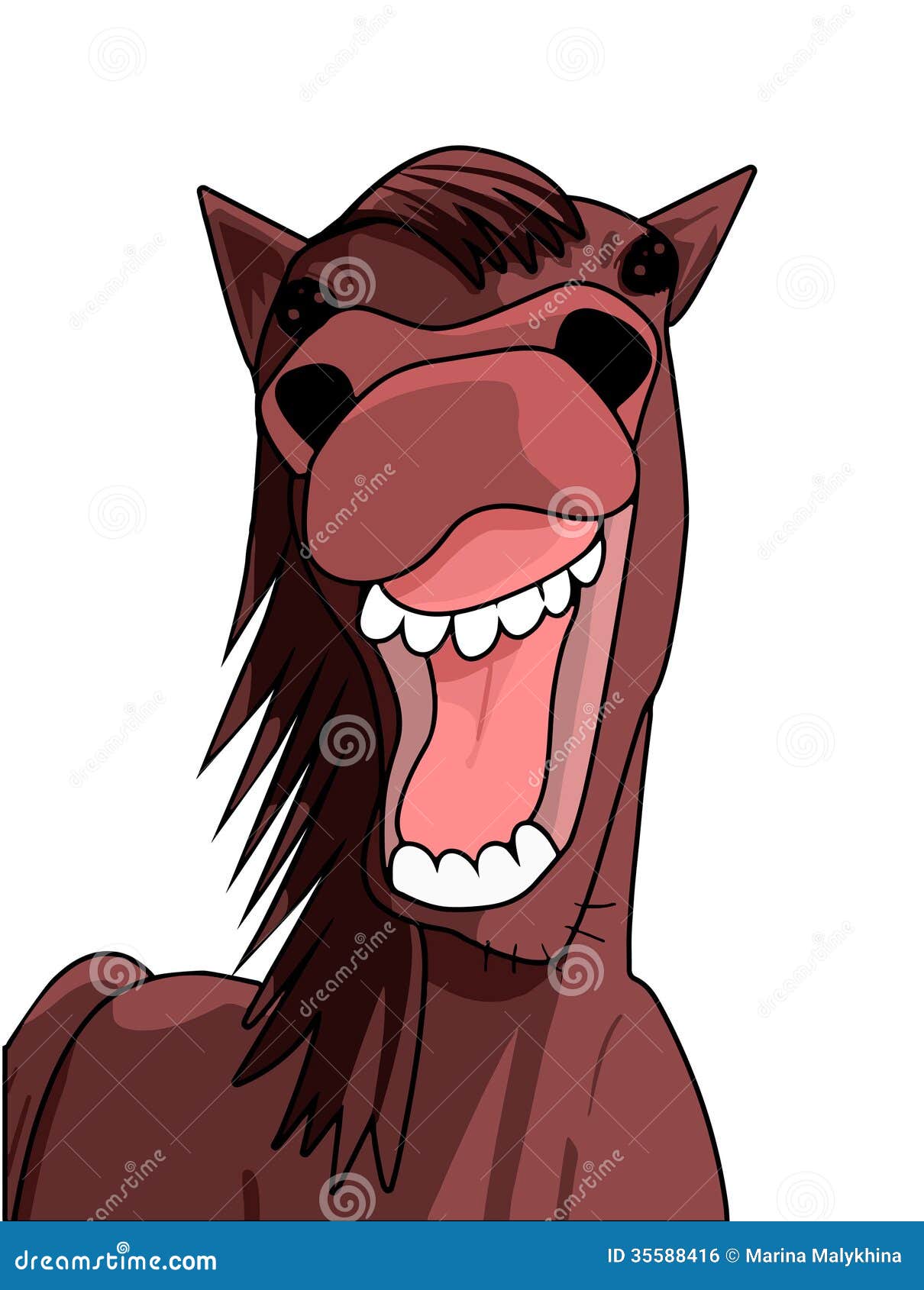 Funny horse smile stock vector. Illustration of smiling - 35588416