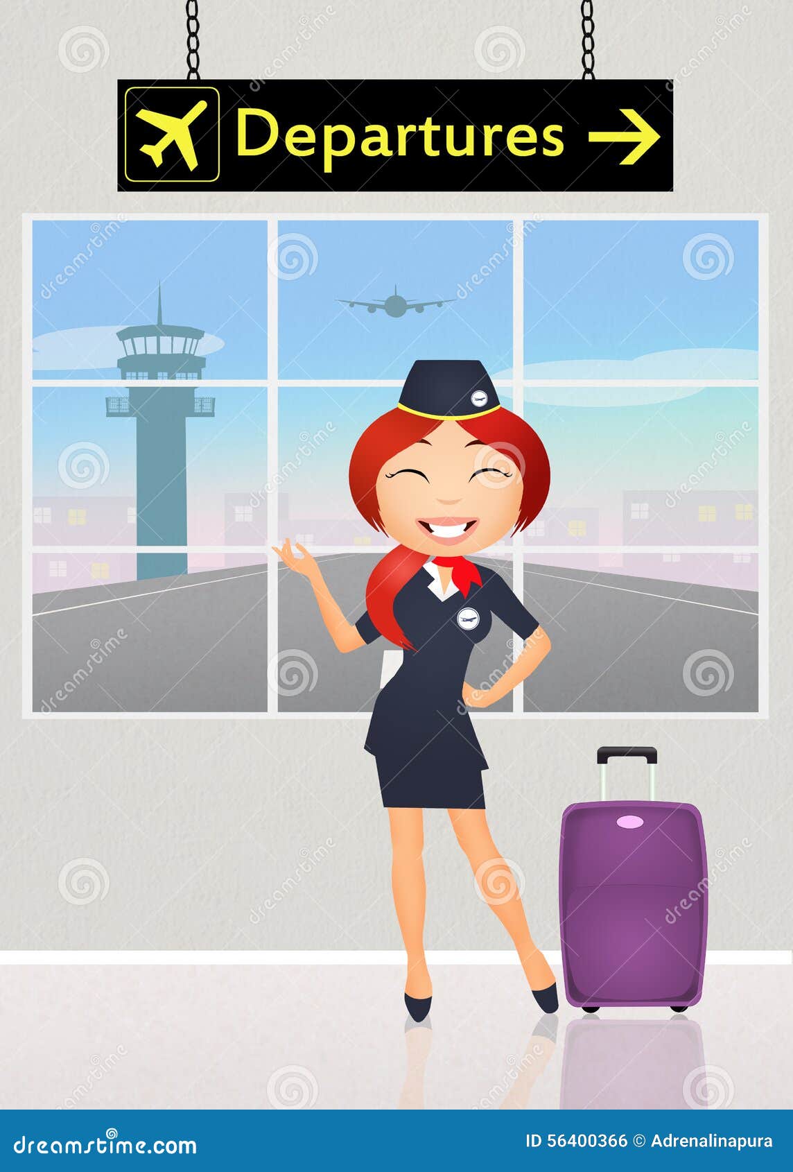 Funny hostess stock illustration. Illustration of agent - 56400366