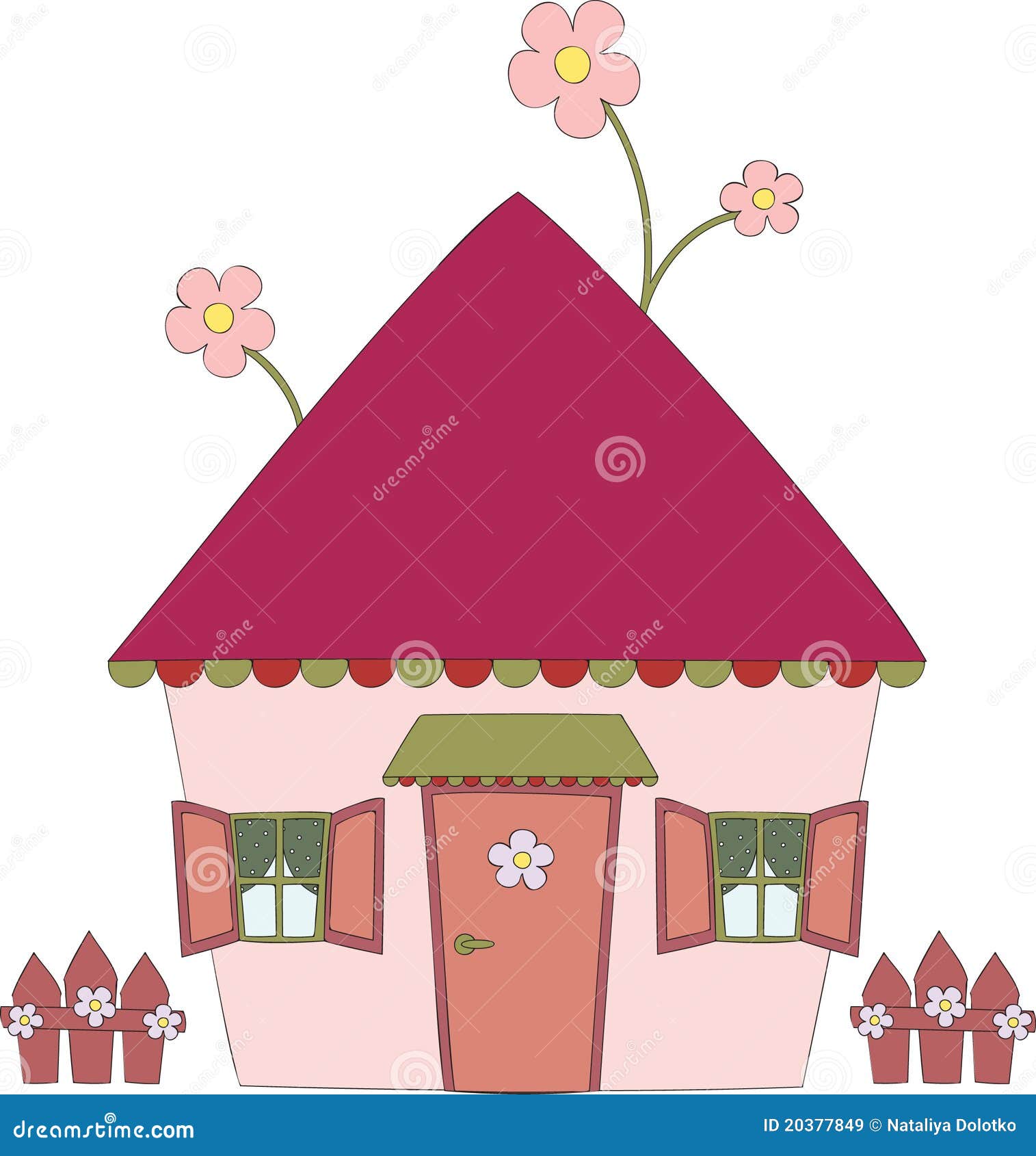 Funny house stock vector. Illustration of cartoon, fence - 20377849