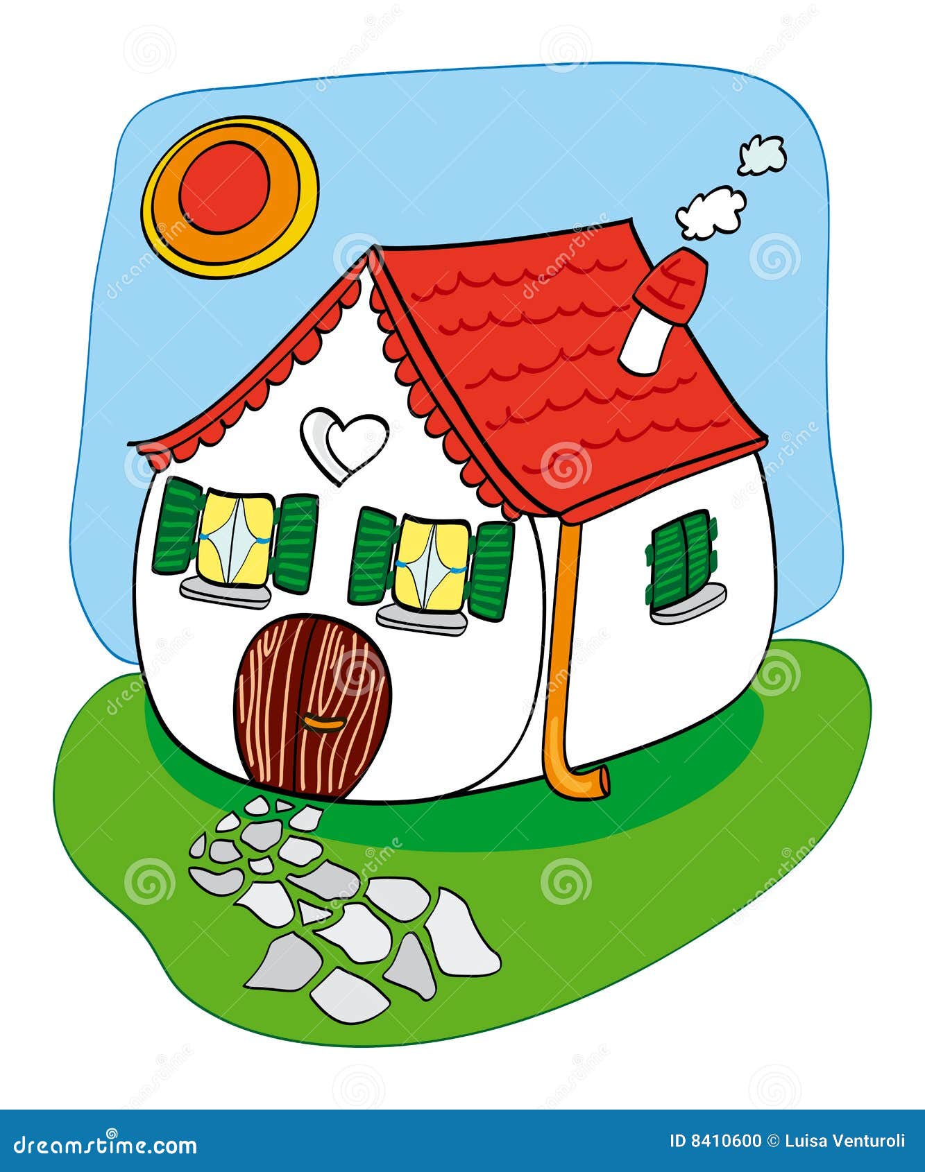 Funny house stock illustration. Illustration of cartoon - 8410600