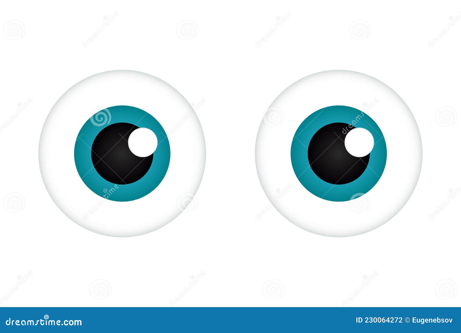 Funny Human Cartoon Eyes with Reflected Light for Web Stock Vector ...