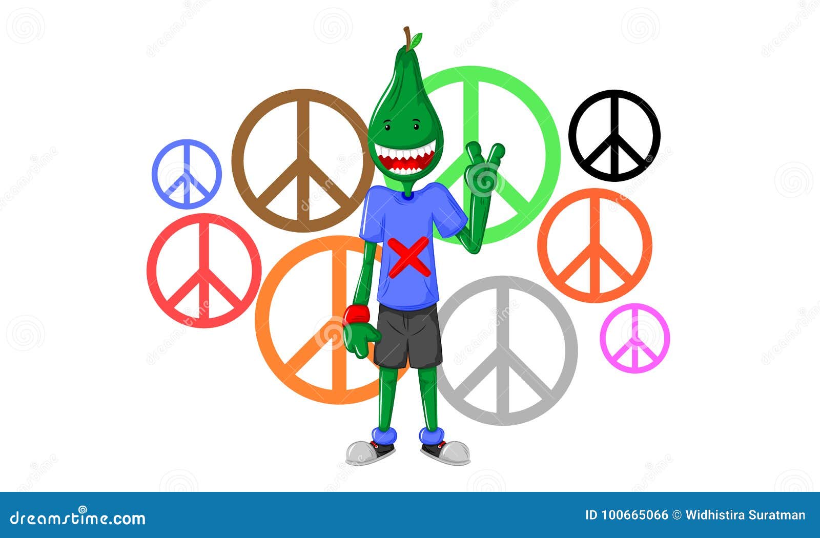 Funny Human Characters Love Peace Stock Vector - Illustration of vector ...