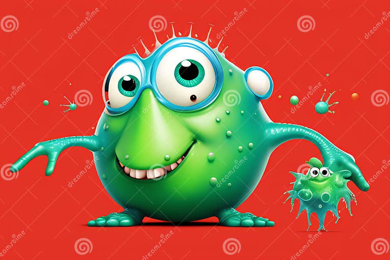 Funny Human-like Virus Character with an Evil Expression Stock ...