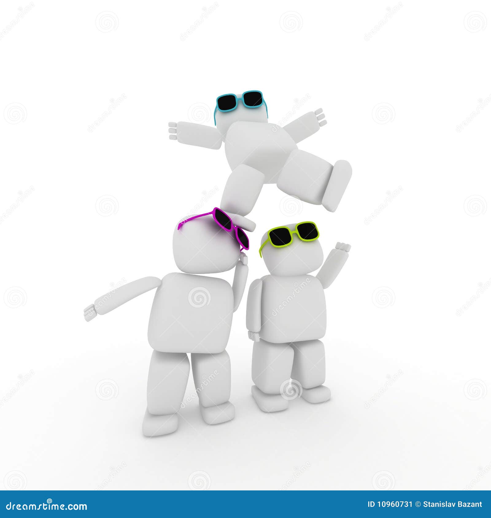 Funny human pyramid stock illustration. Illustration of crowd - 10960731