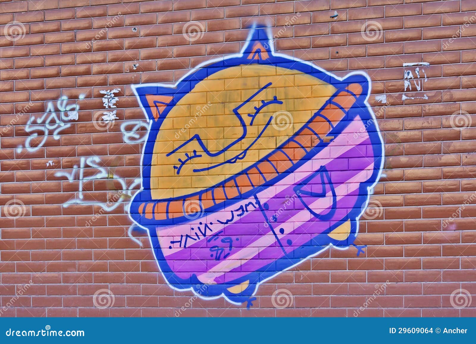 Urban Wall Mural With Utility Pole Editorial Image | CartoonDealer.com ...