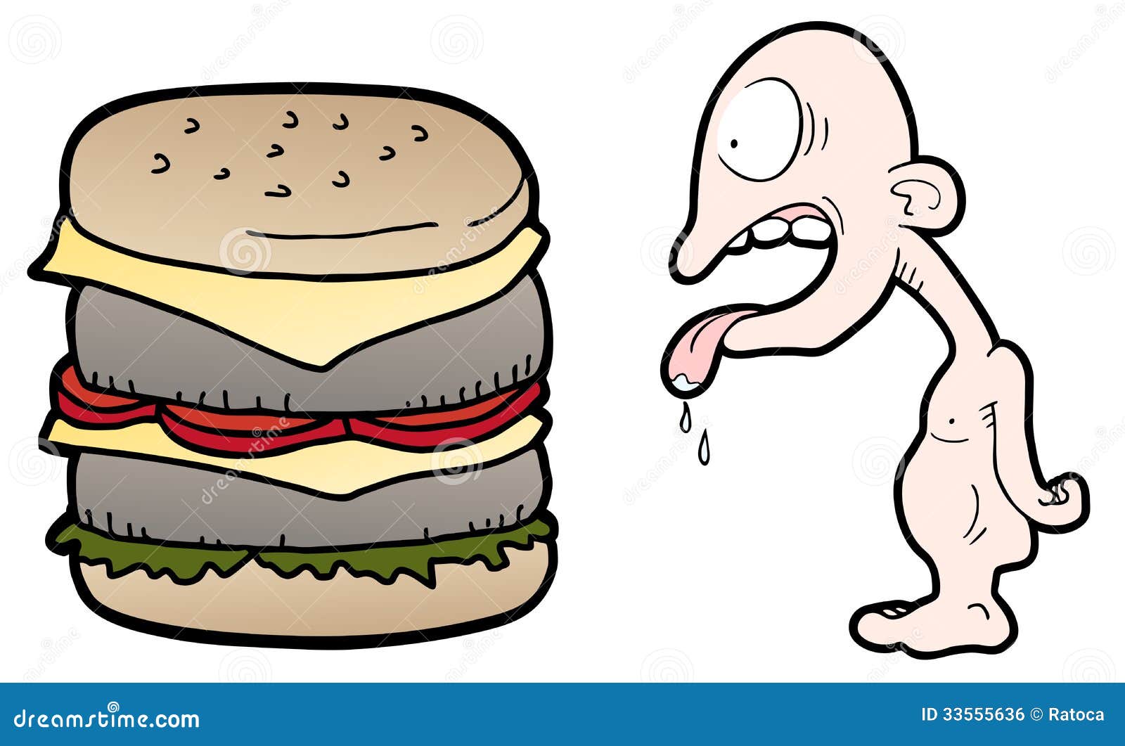 Funny hungry boy stock vector. Illustration of bread - 33555636