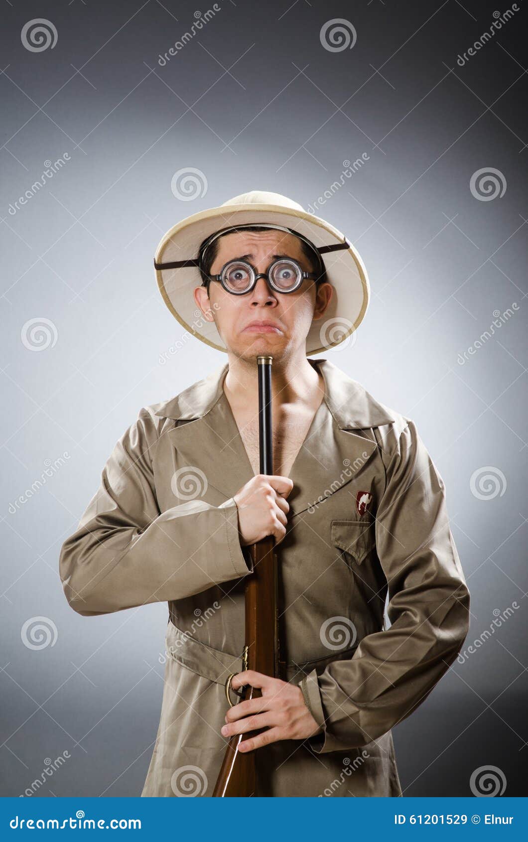 The Funny Hunter in Hunting Concept Stock Image - Image of clothing ...