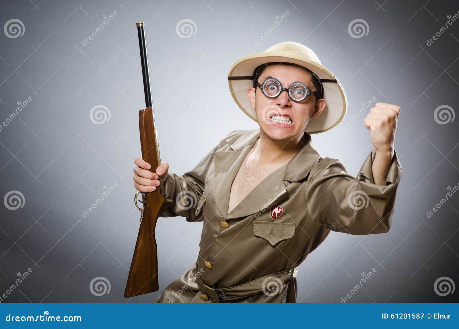 The Funny Hunter in Hunting Concept Stock Image - Image of carbine ...