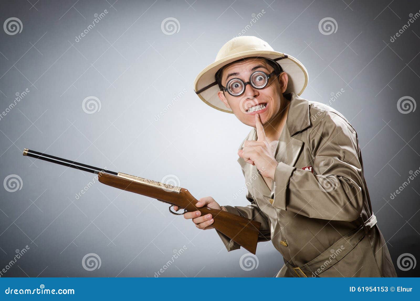 The Funny Hunter in Hunting Concept Stock Image - Image of outdoors ...