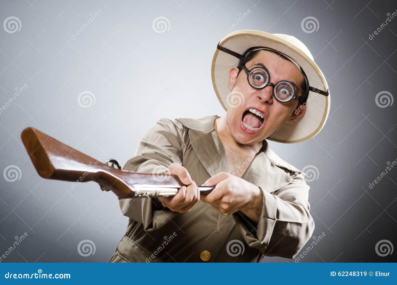 The Funny Hunter in Hunting Concept Stock Image - Image of humour ...