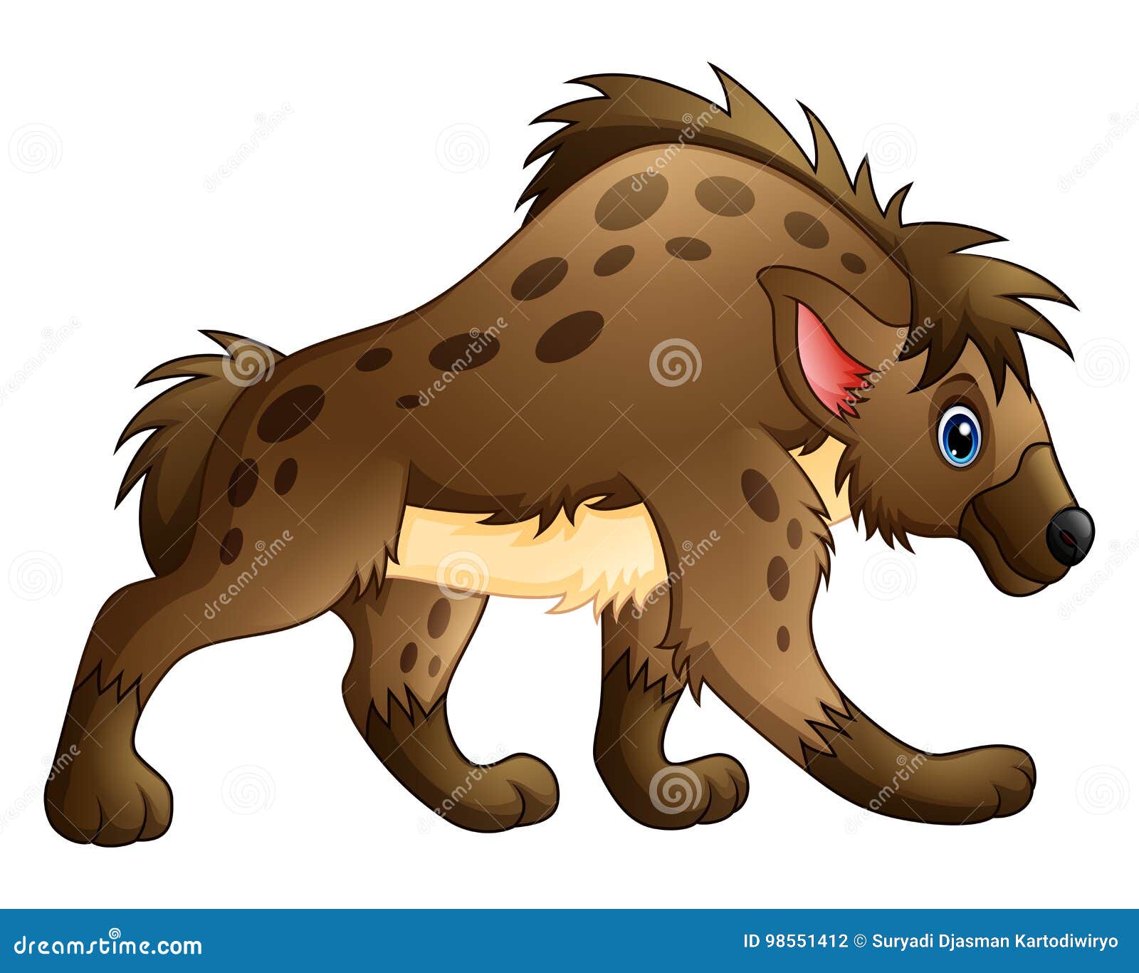 Funny hyena cartoon stock vector. Illustration of posing - 98551412