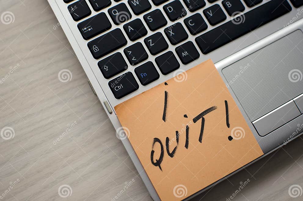 Funny I quit note stock image. Image of humor, employment - 28277713