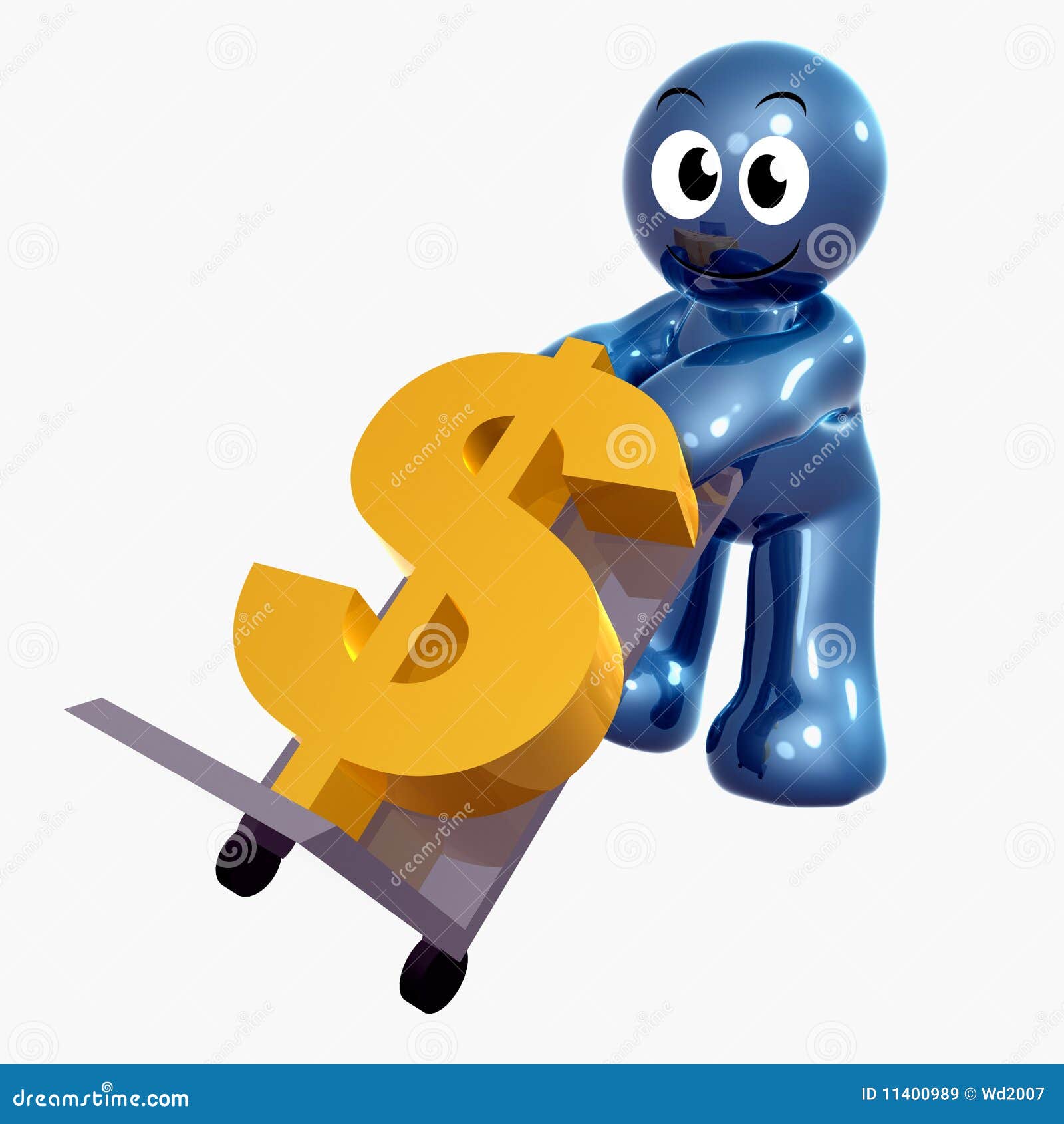 Funny Icon Figure with Currency Cargo Box Stock Illustration ...