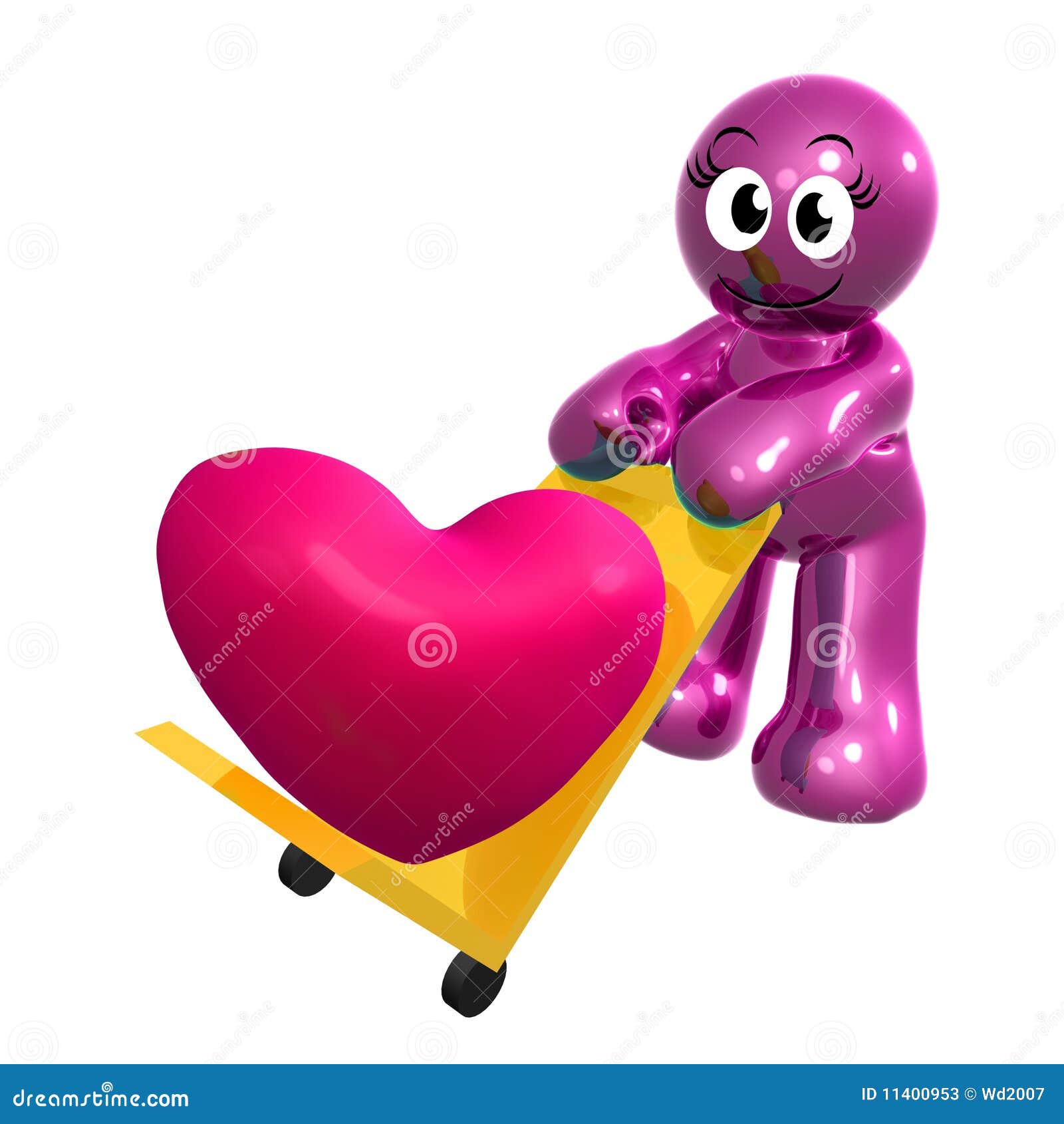 Funny Icon Figure with Heart Cargo Stock Illustration - Illustration of ...