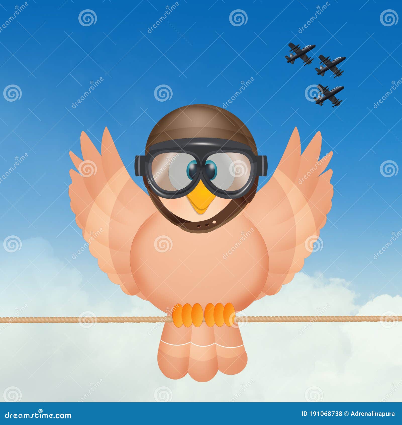 Illustration of Aviator Bird Stock Illustration - Illustration of ...