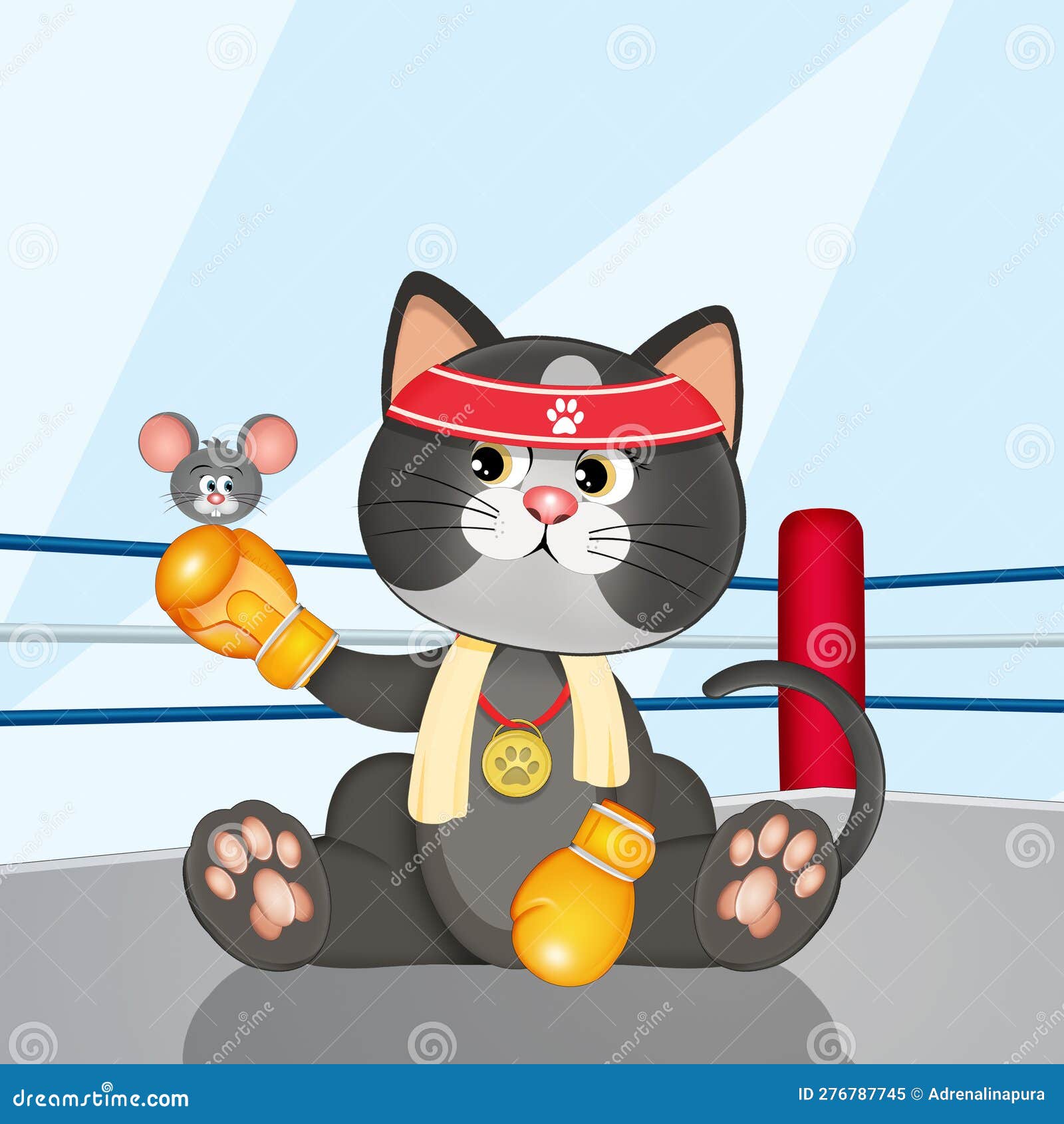 Illustration of boxer cat stock illustration. Illustration of tail ...