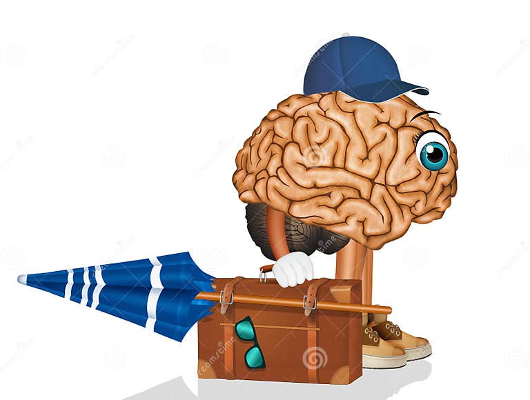 Illustration of Illustration of the Brain Going on Vacation Stock ...