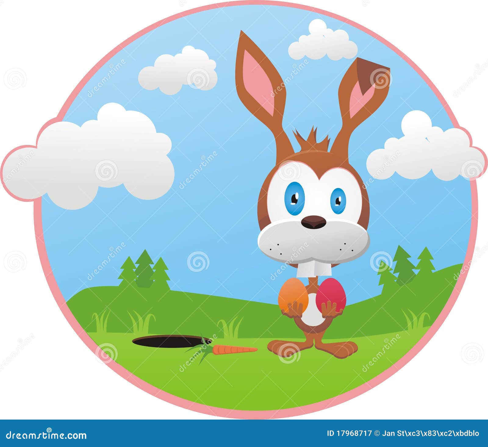 Funny Illustration with Cartoon Bunny Stock Vector - Illustration of ...