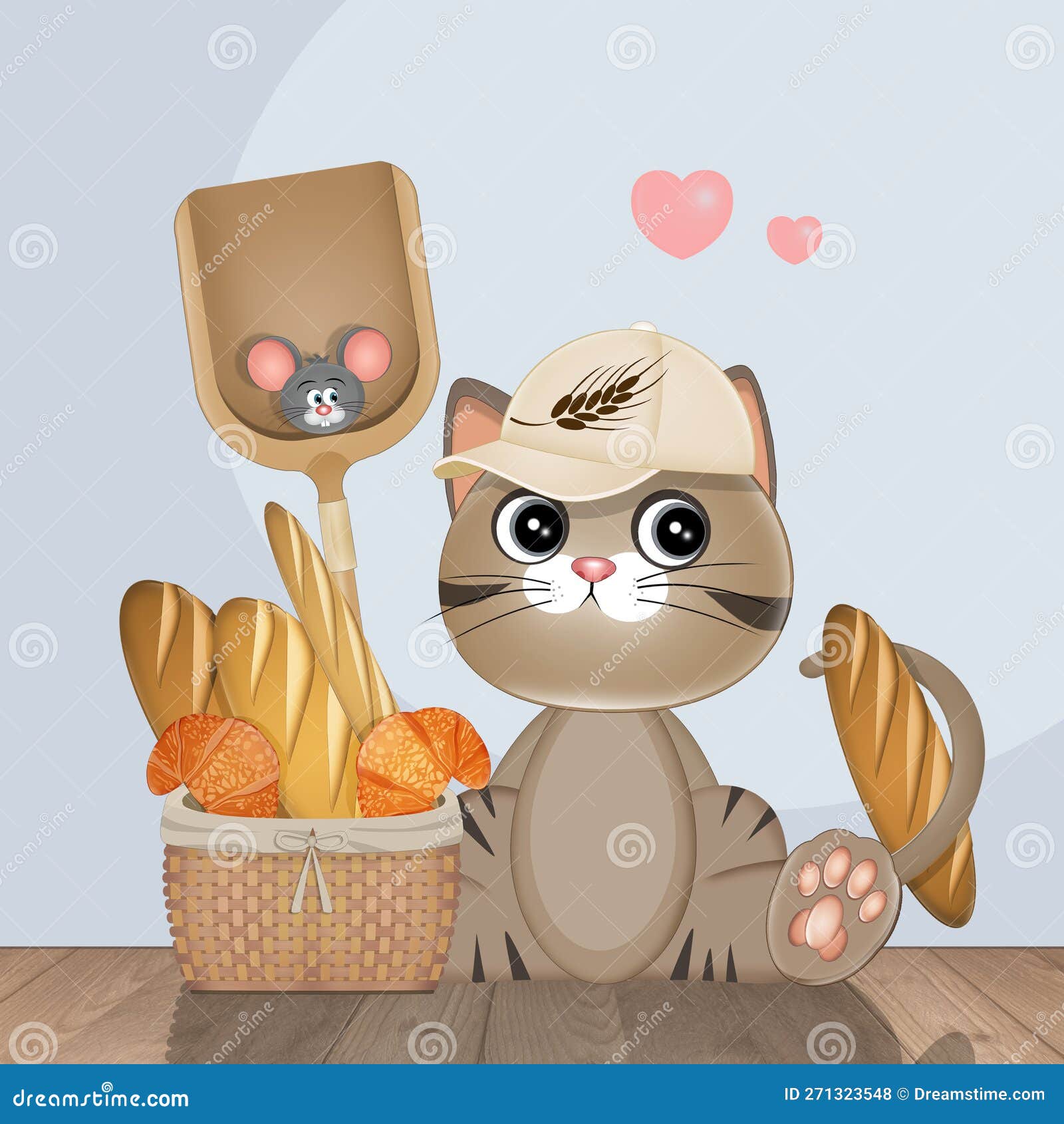 Funny Illustration of Cat Baker Stock Illustration - Illustration of ...
