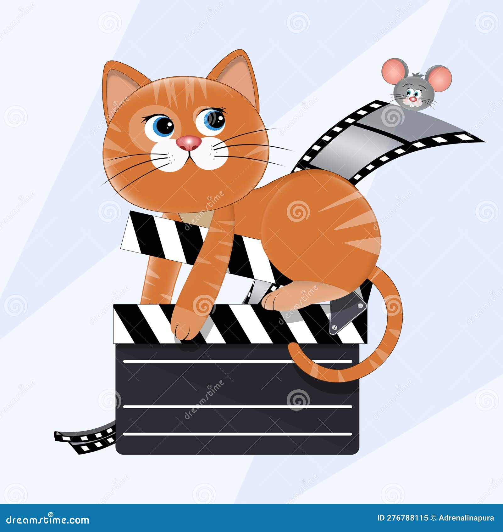 Illustration of Cat Director Stock Illustration - Illustration of reel ...