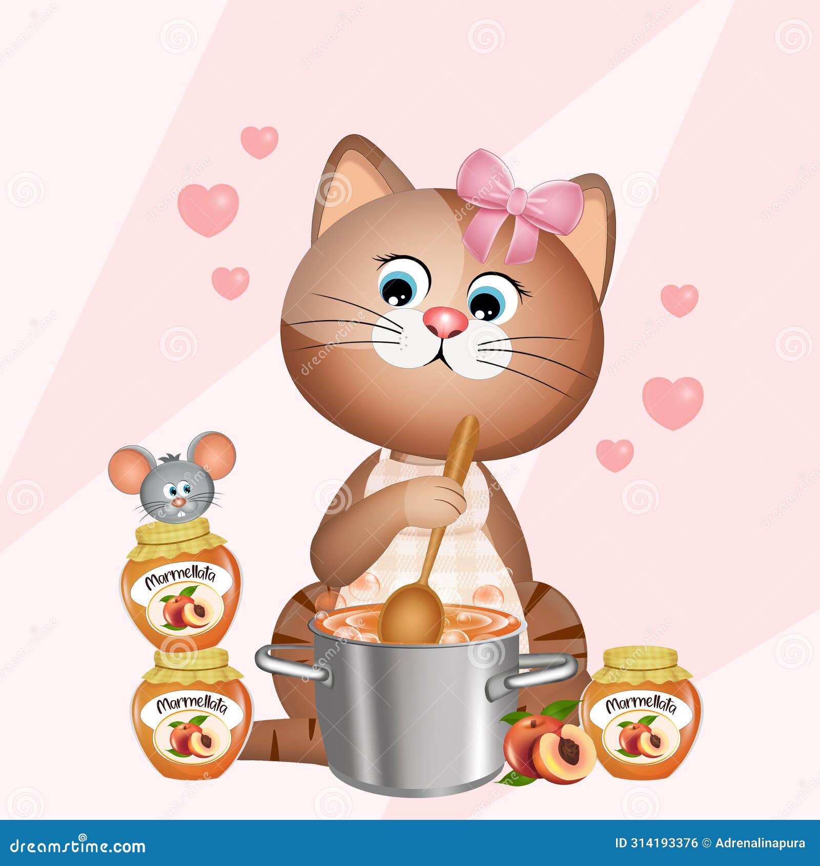 Illustration of Cat Making Jam Stock Illustration - Illustration of ...