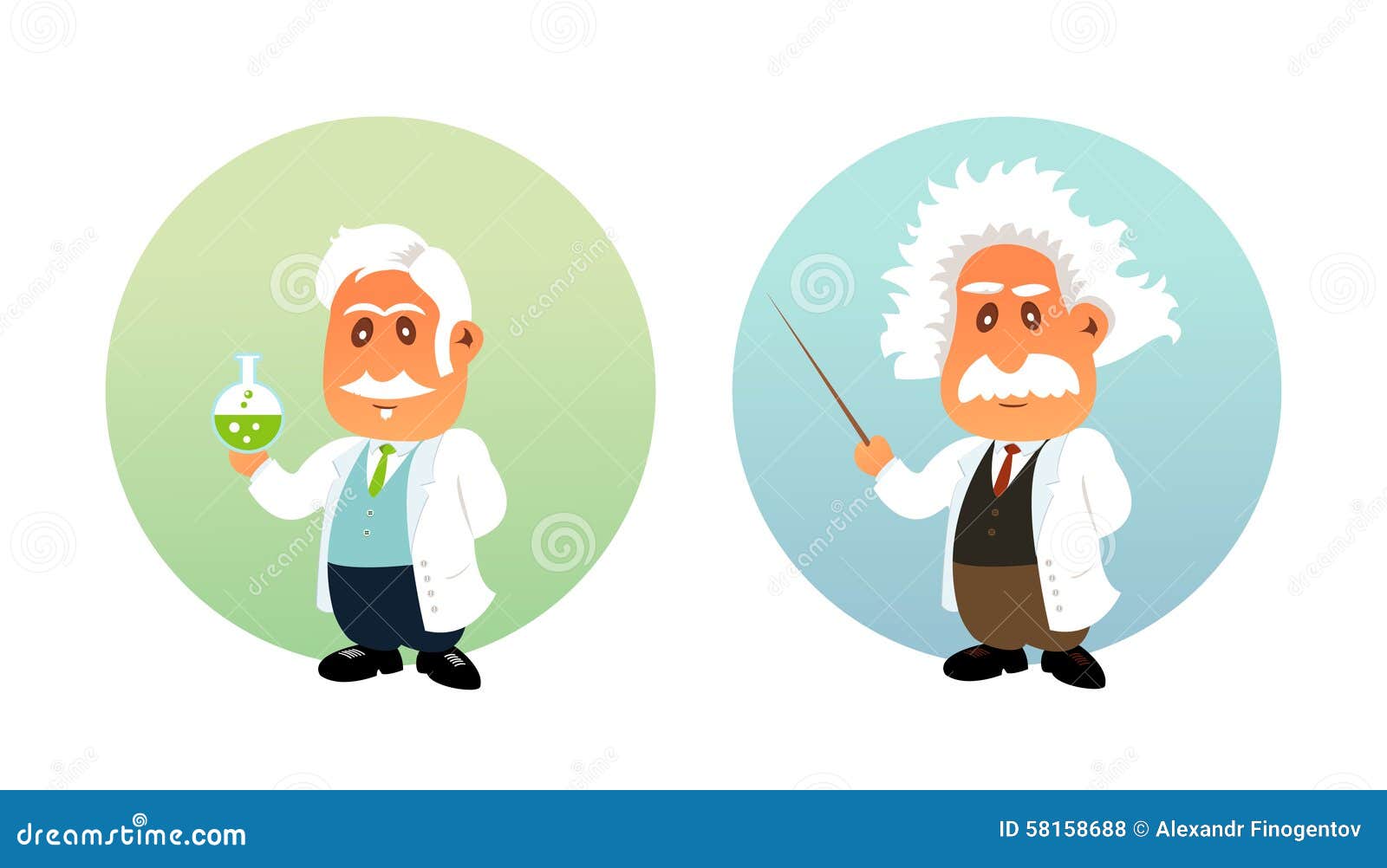 Happy Man Mathematician, Vector Illustration Isolated On White ...