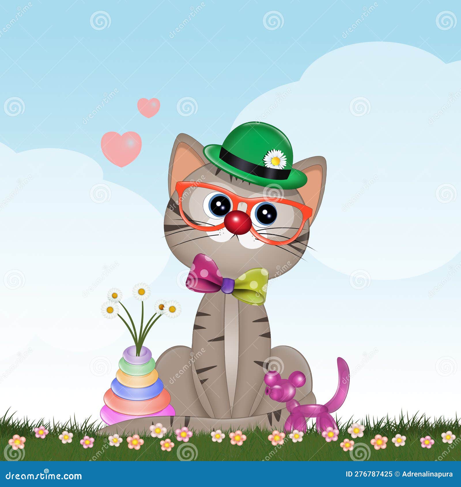 Illustration of clown cat stock illustration. Illustration of cats ...