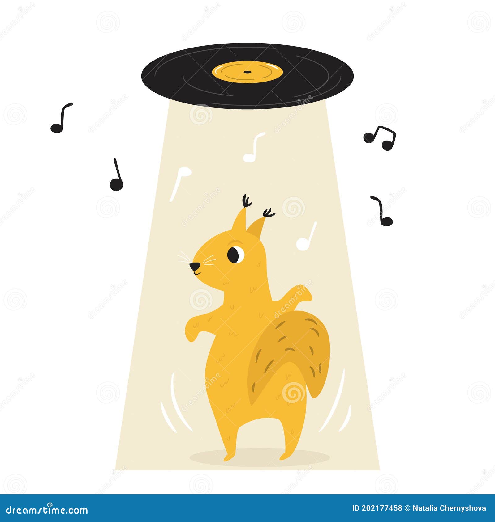 Funny Illustration of a Cute Dancing Squirrel Stock Vector ...