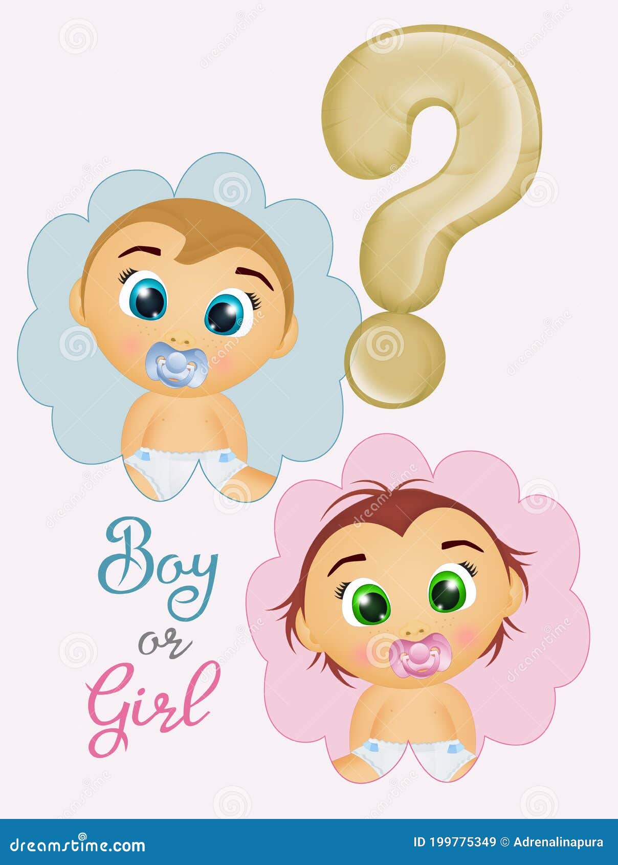 Funny Illustration of Gender Reveal Stock Illustration - Illustration ...