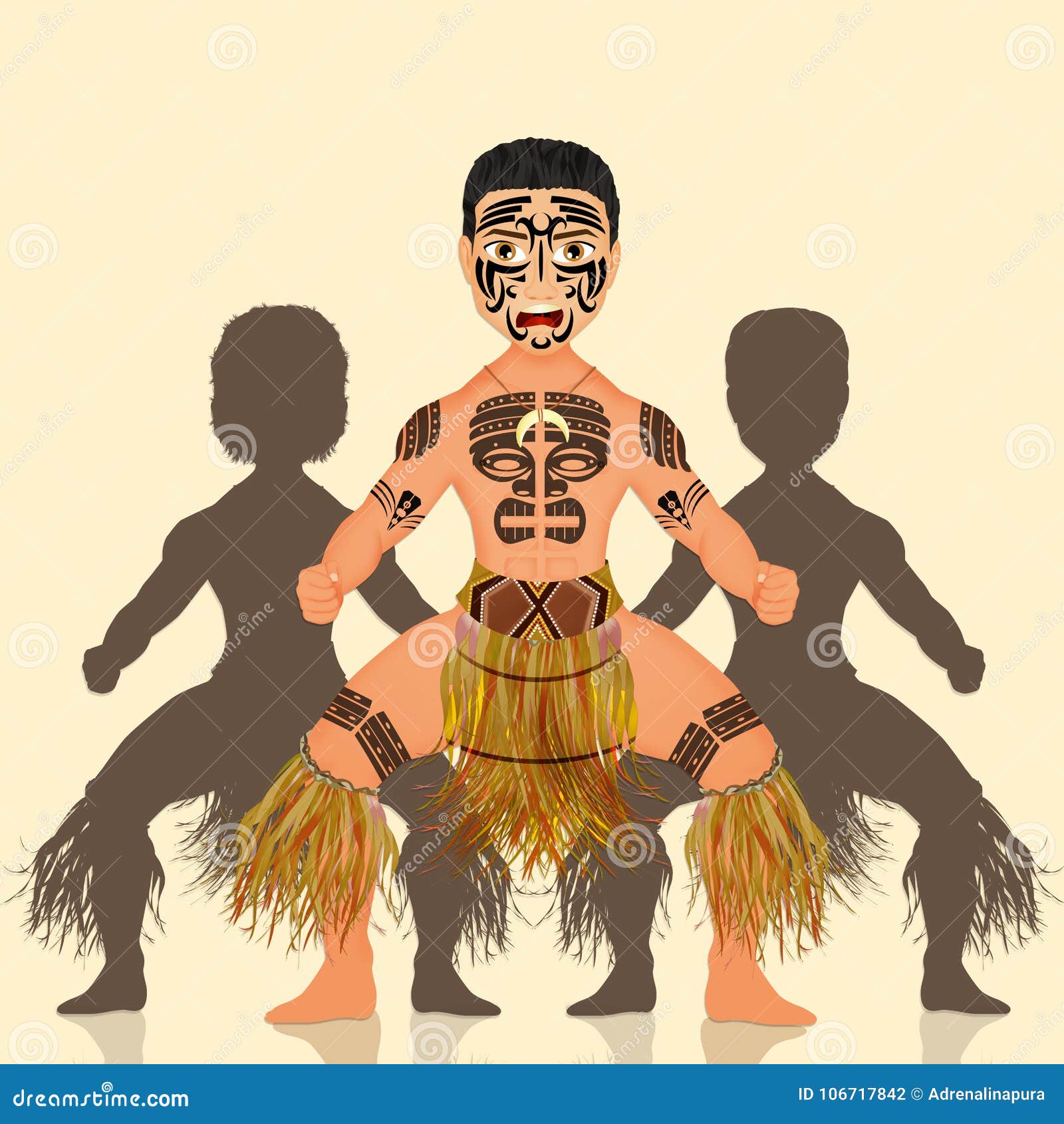 Haka warrior dance stock illustration. Illustration of culture - 106717842